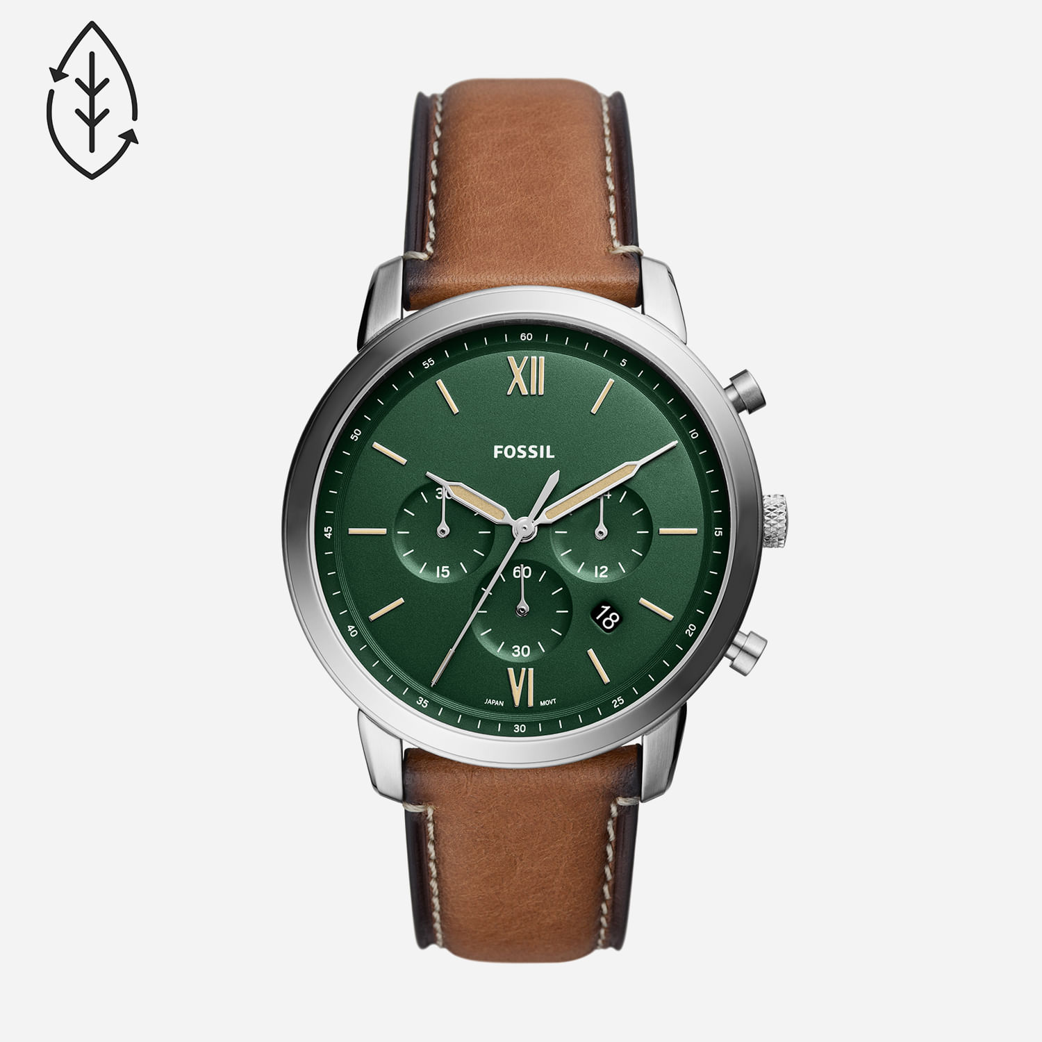Relógio Fossil Masculino Defender Solar em com Pulseira de Couro Marrom ...